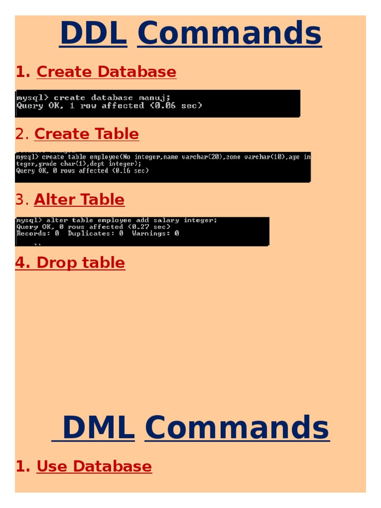 MySQL DDL Command Overview | PDF