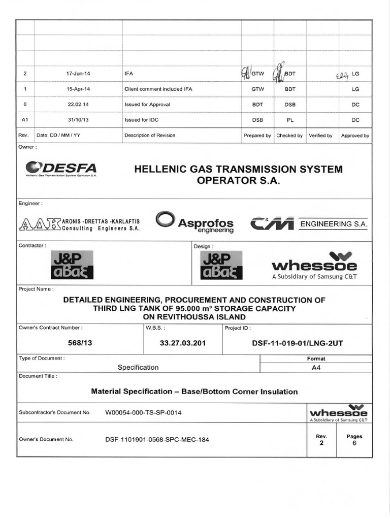 LNG Tank Insulation Specs | PDF | Specification (Technical Standard ...