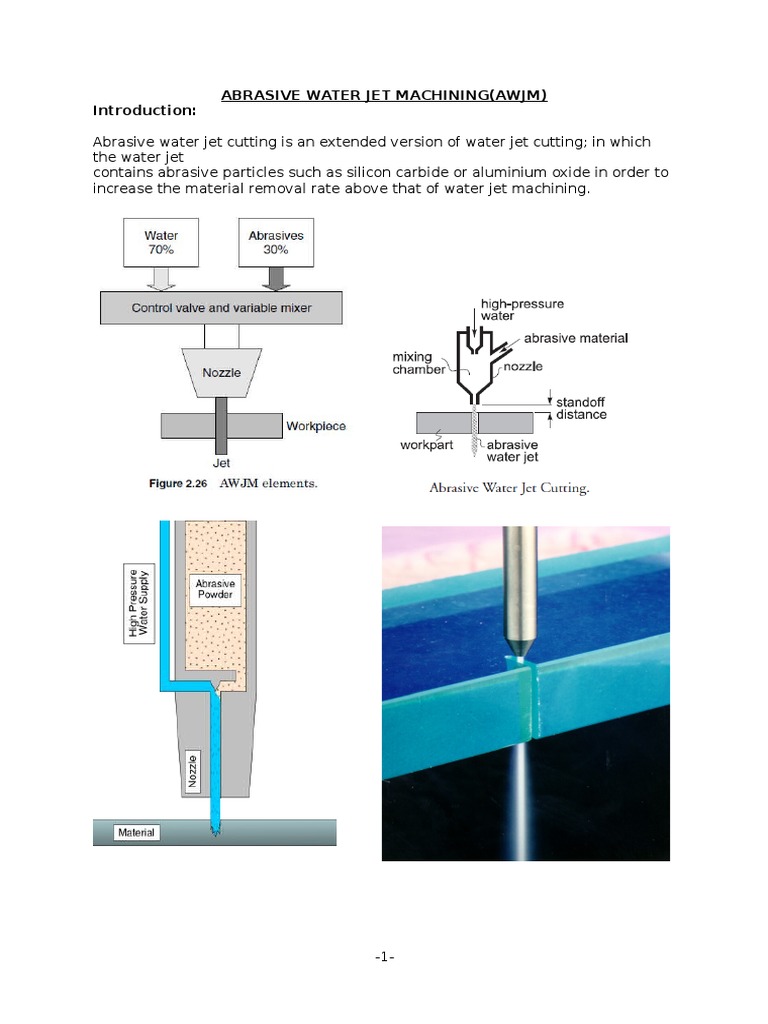 Abrasive Water Jet Machining (Awjm) | PDF | Technology & Engineering