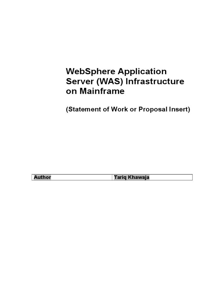 WAS On Mainframe Soultion Outline | PDF | Computer Architecture ...