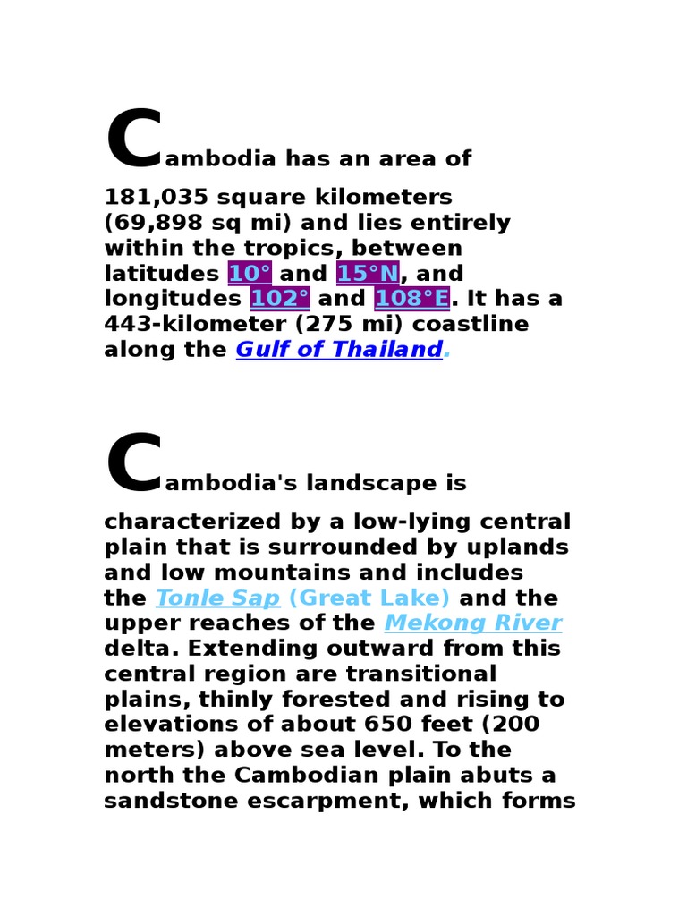 A Geographic Overview of Cambodia: Key Physical Features and the ...
