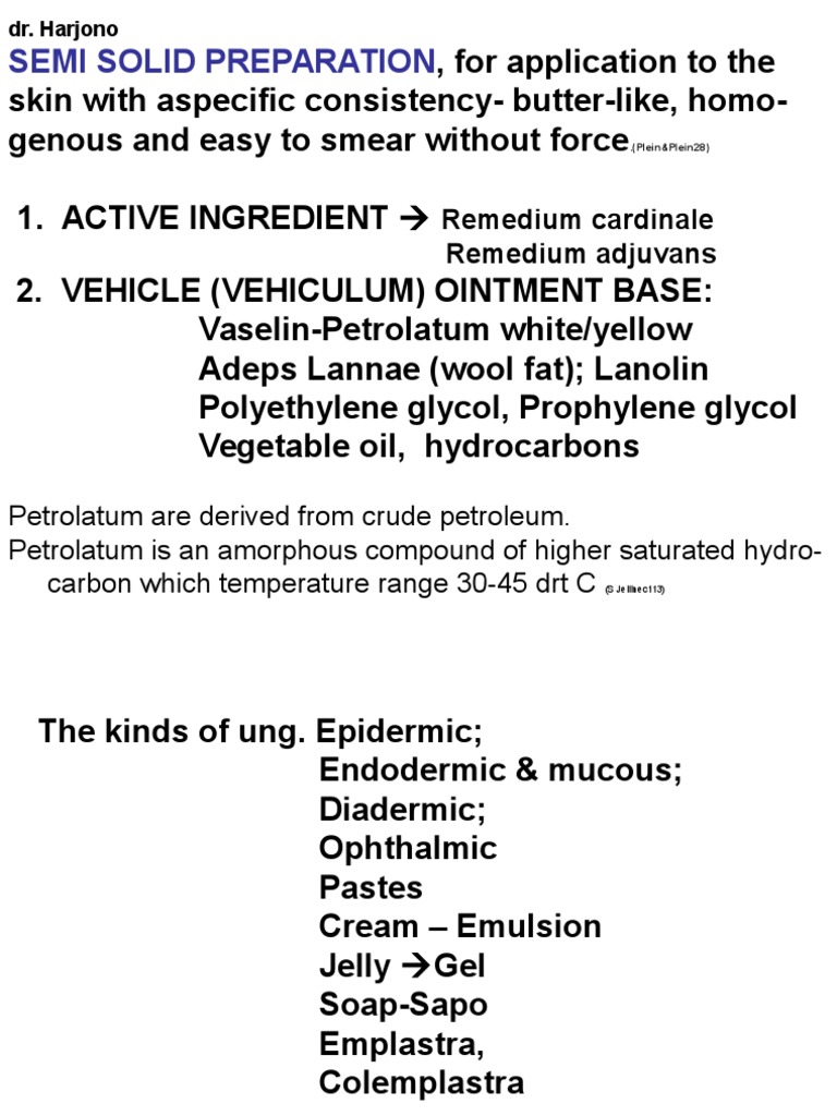 Semi Solid Preparation: Remedium Cardinale Remedium Adjuvans | PDF | Soap | Topical Medication