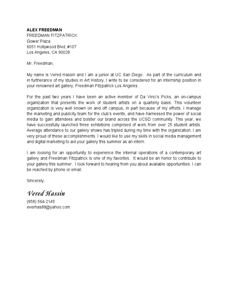 Internship Coverletter | PDF