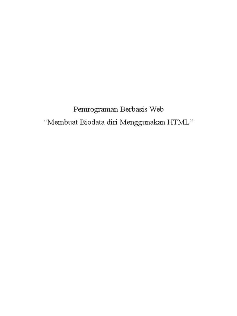 Biodata Diri HTML | PDF