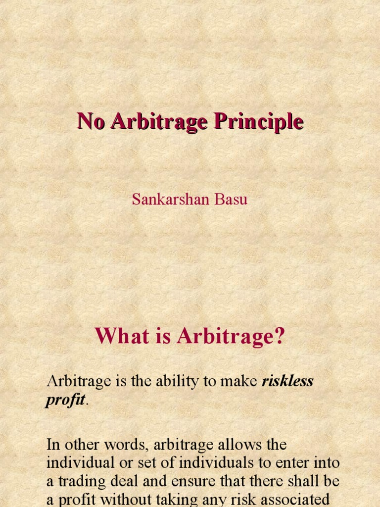 No Arbitrage Principle | Download Free PDF | Arbitrage | Futures Contract