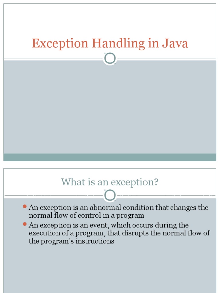 Exceptions in Java | PDF | Inheritance (Object Oriented Programming ...