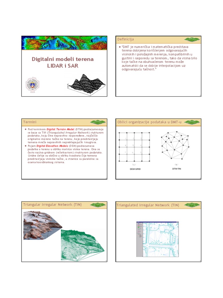LEKCIJA 8 - Digitalni Modeli Terena LIDAR I SAR | PDF