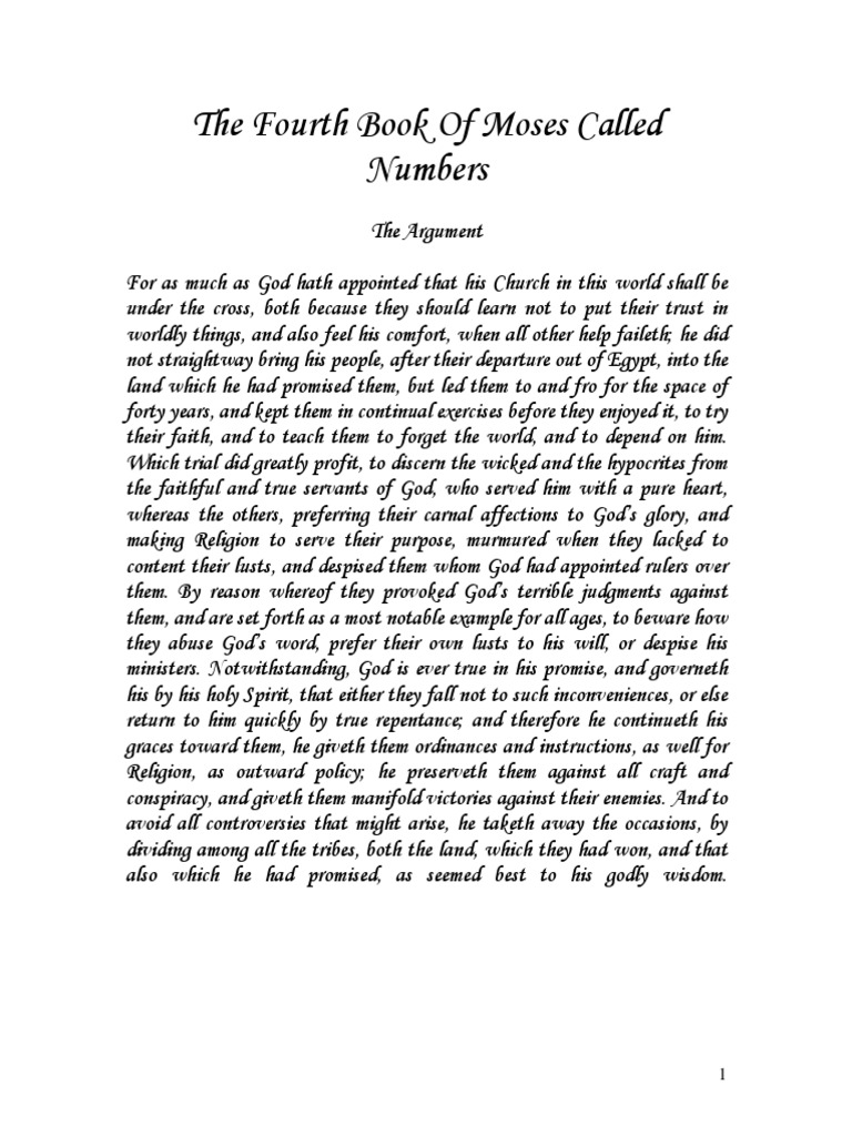 The Fourth Book of Moses Called Numbers | PDF | Aaron | Book Of Numbers