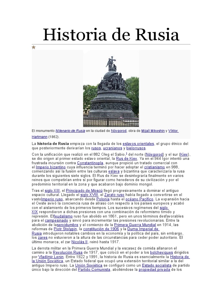 Historia de Rusia | Imperio ruso | Unión Soviética