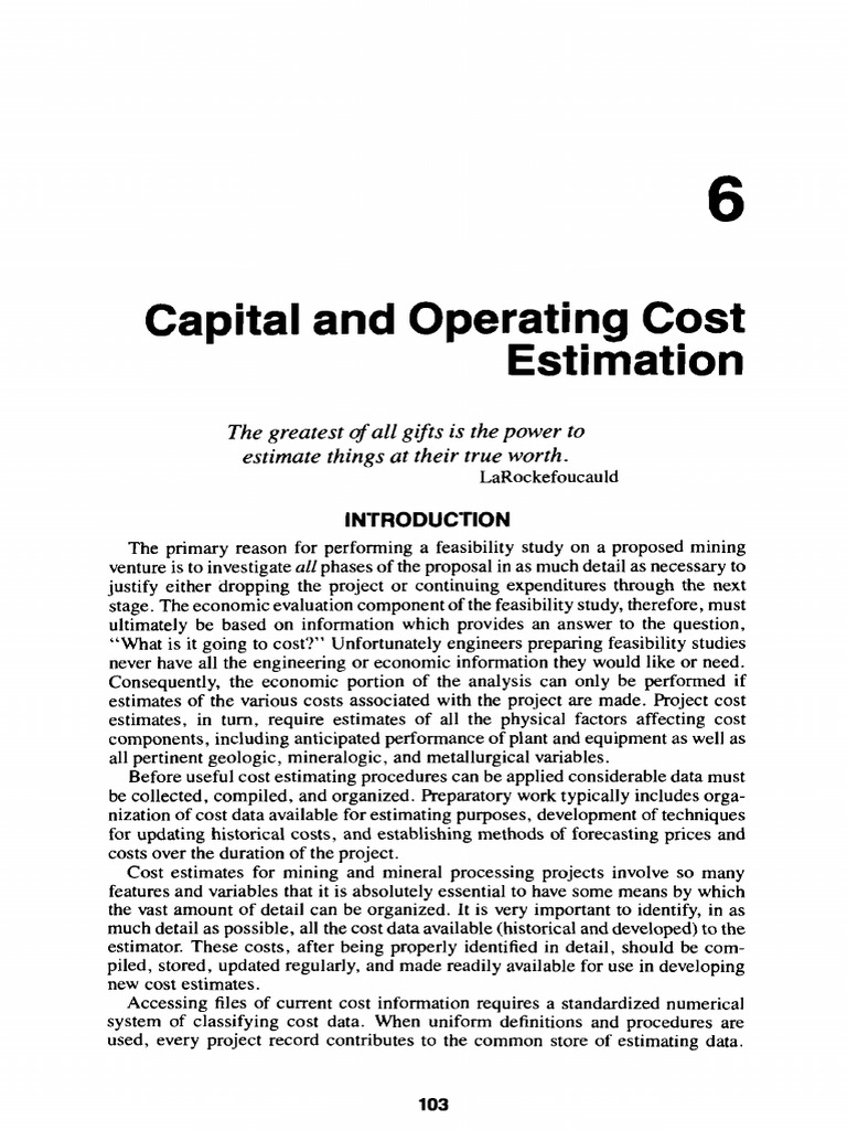 Capital and Operating Cost Estimation | PDF | Feasibility Study ...