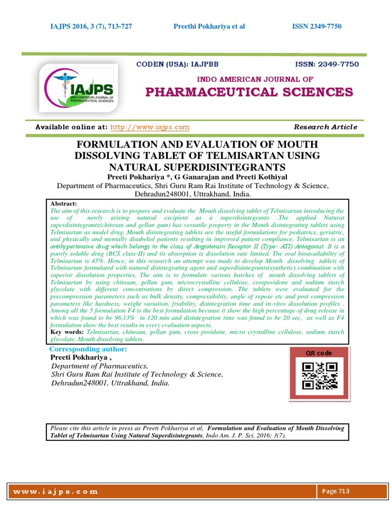 4 Preeti PDF | Download Free PDF | Tablet (Pharmacy) | Solubility
