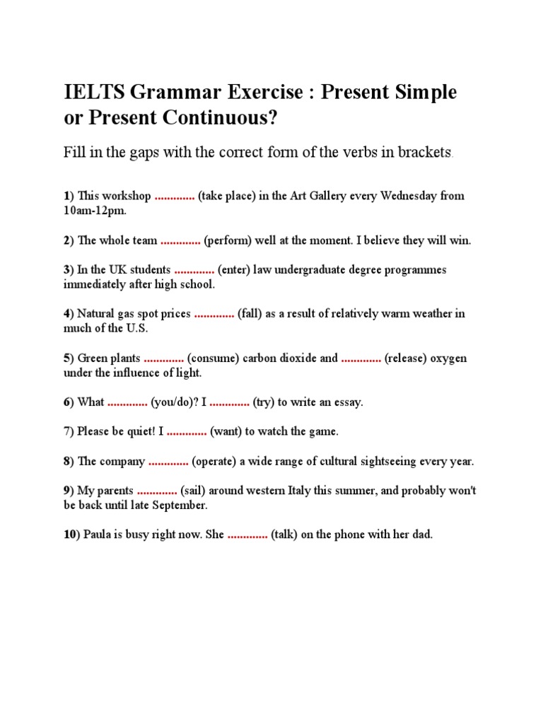 IELTS Grammar Exercise 1111 | PDF | Languages