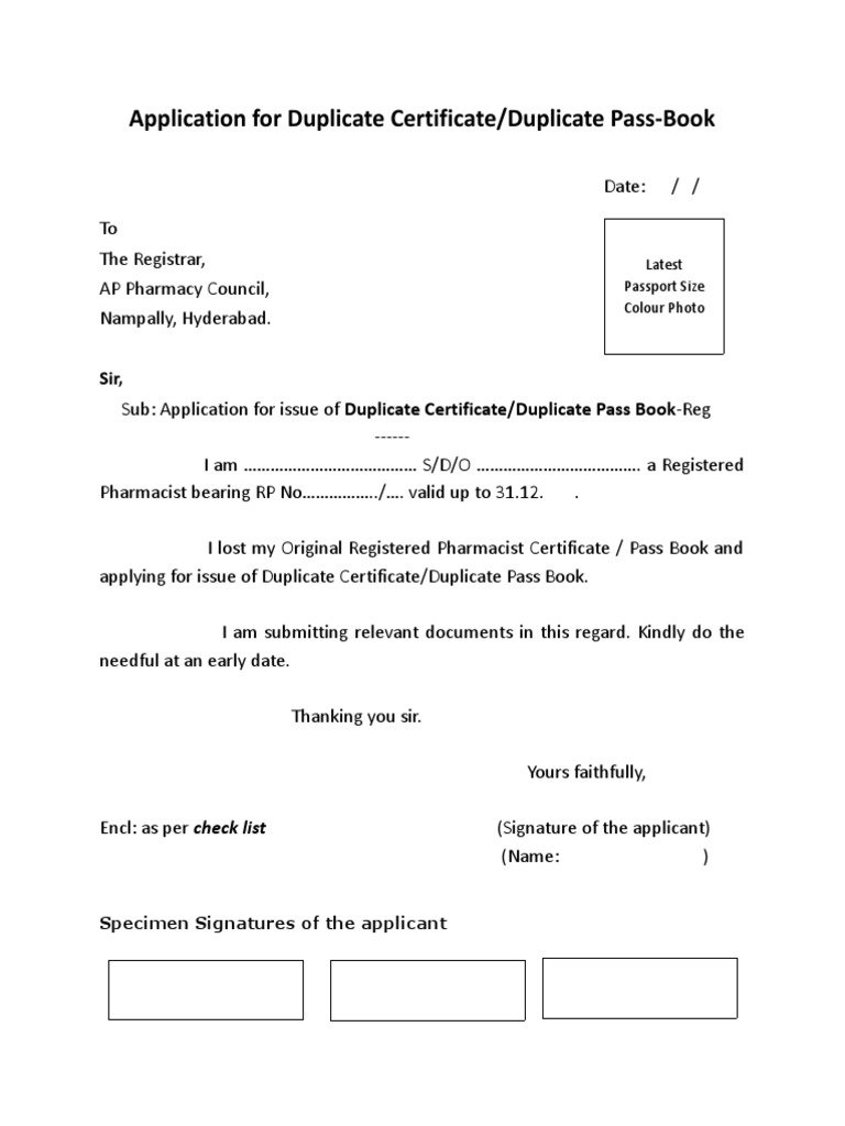 Duplicate Certificate or Duplicate Passbook | PDF
