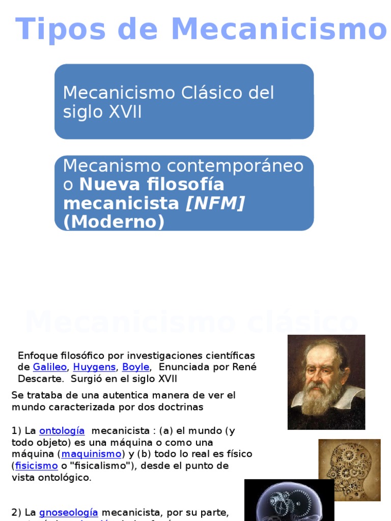 Diapositivas Tipos de Mecanicismo | PDF