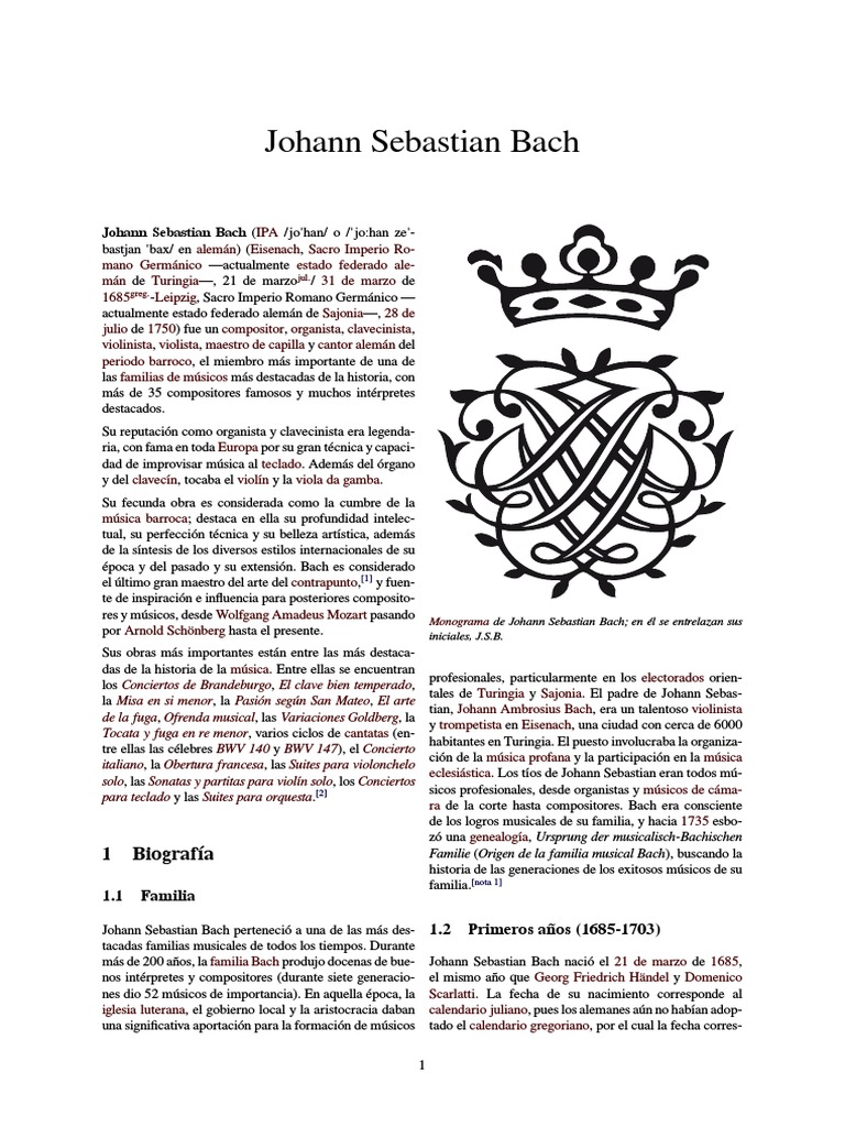 Johan Sebastian Bach PDF | PDF | Johann Sebastian Bach | Clave