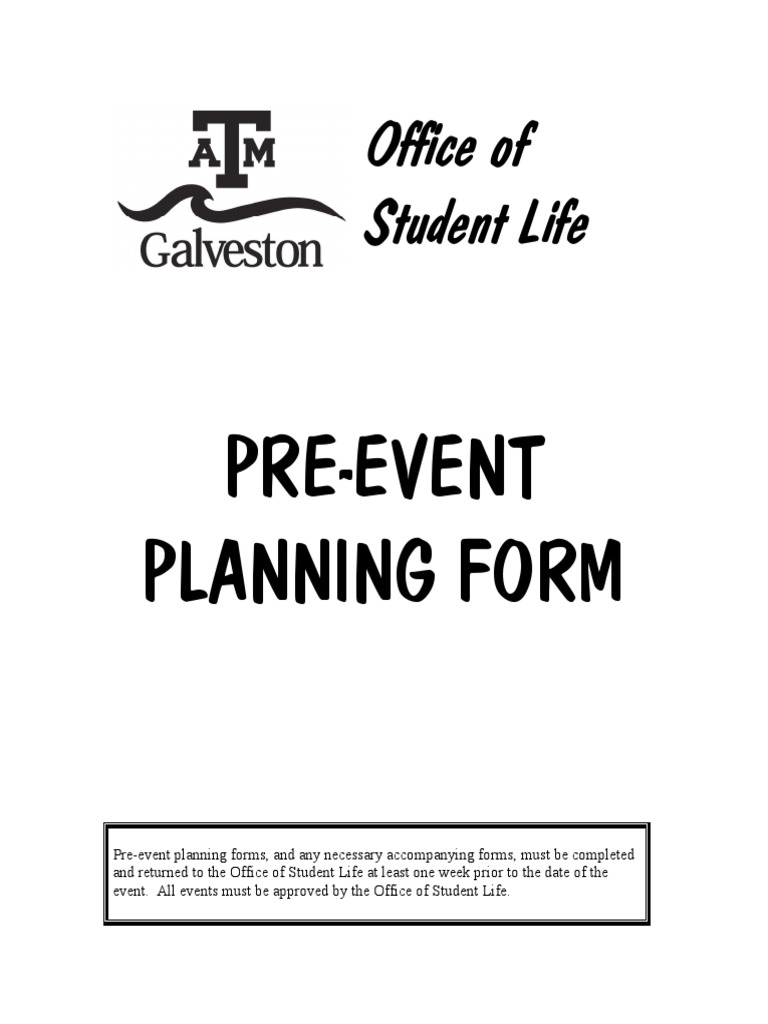 Pre Event Planning Form | PDF | Business