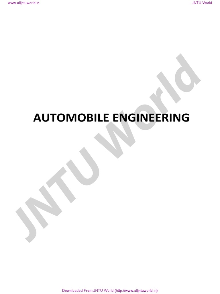 JNTU World Automobile Engineering Notes | PDF | Automotive Technologies ...