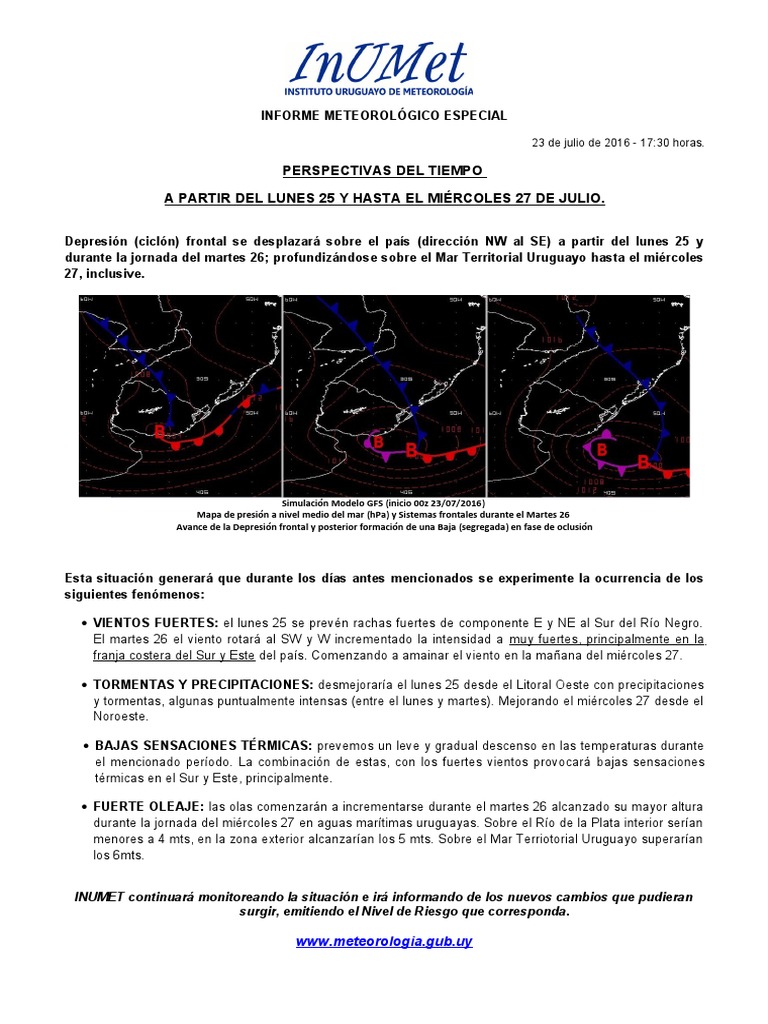 Informe Especial INUMET | PDF