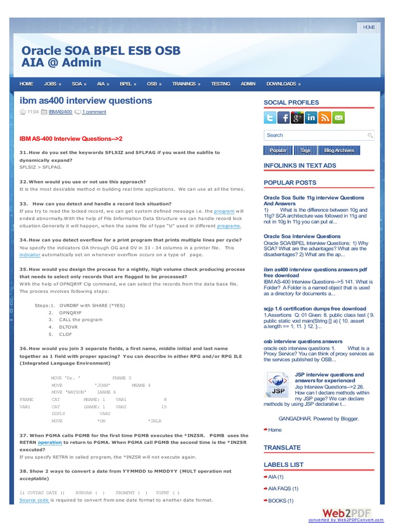 AS400 Questions and Answers | PDF | File Format | Computer File