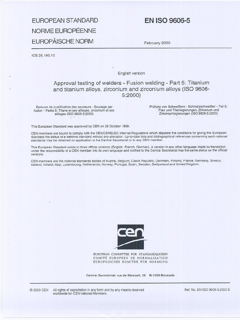 EN ISO 9606-5 en 02-2000 | PDF