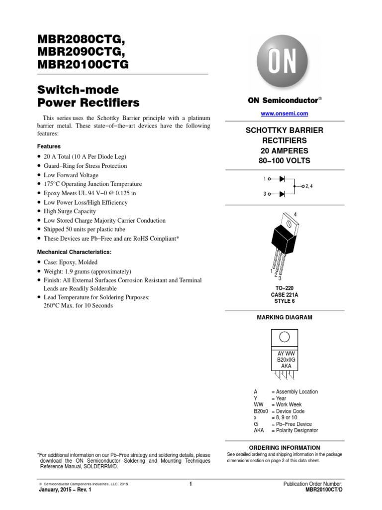 MBR20100CT-D datasheet | Diode | Rectifier