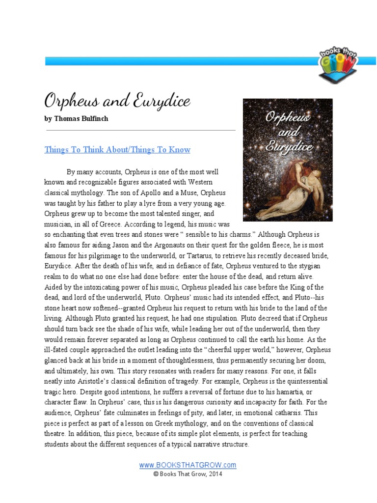 Teacher's Guide For Orpheus | PDF | Orpheus | Plot (Narrative)
