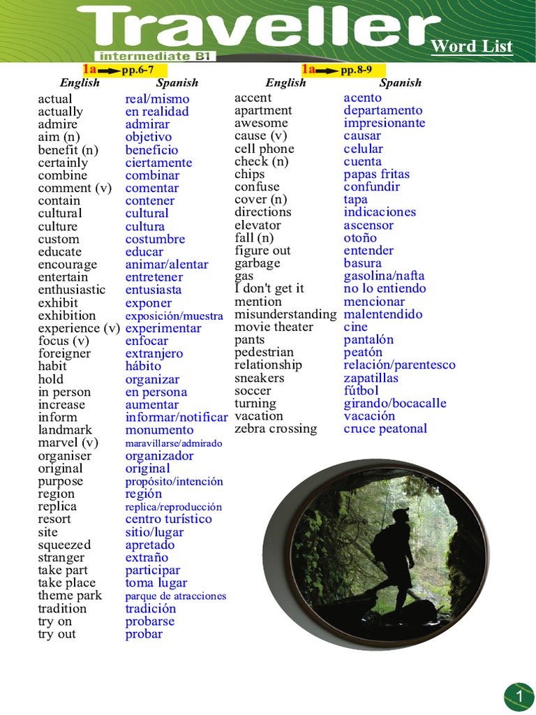 Traveller Intermediate B1 Vocabulary PDF | PDF