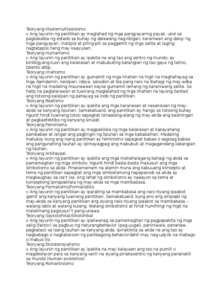 Teoryang Klasismo | PDF