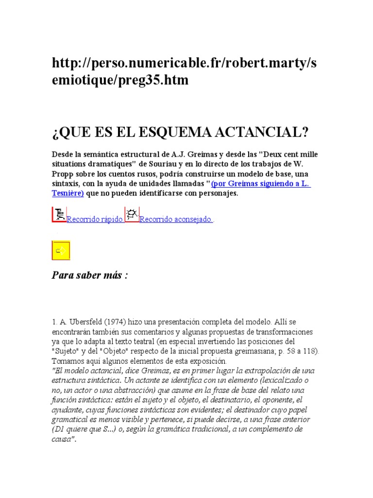 Esquema Actancial de Greimas | PDF | Sintaxis | Semiótica