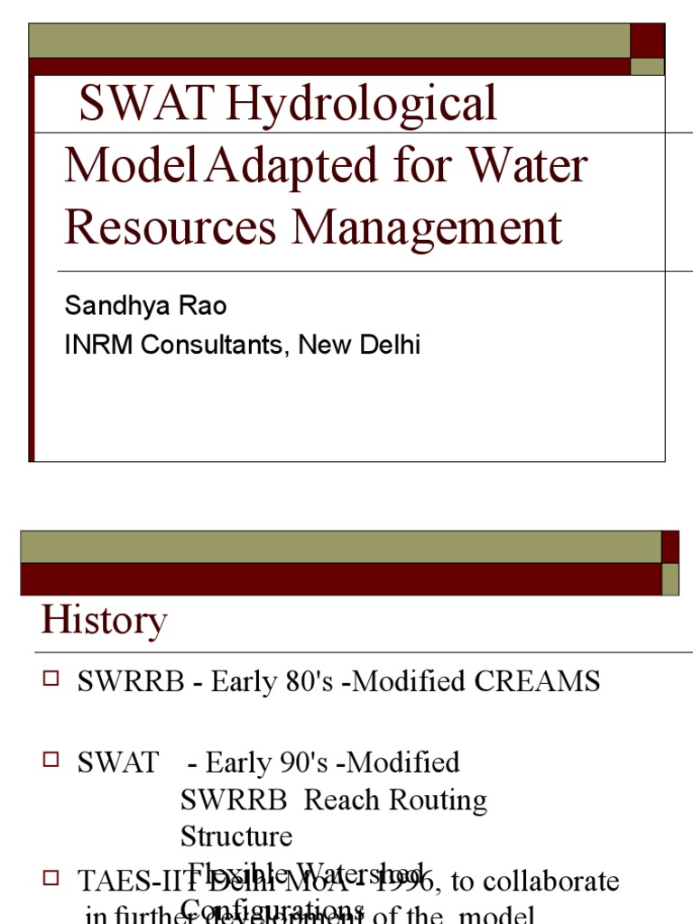 SWAT Model for Water Resources Management | PDF | Surface Runoff | Crop ...
