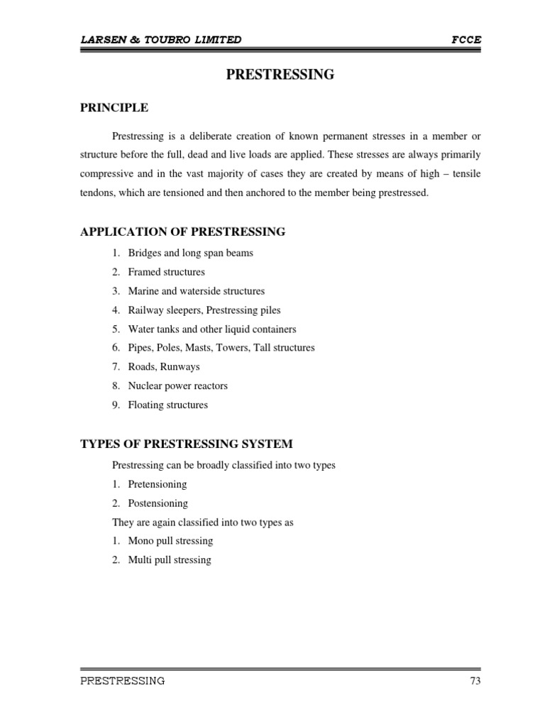 PRESTRESSING | PDF | Prestressed Concrete | Building Materials