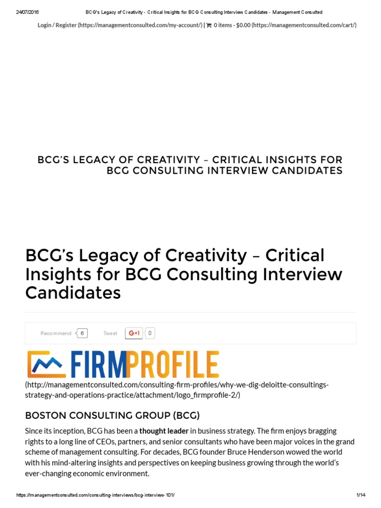 BCG's Legacy of Creativity - Critical Insights For BCG Consulting ...