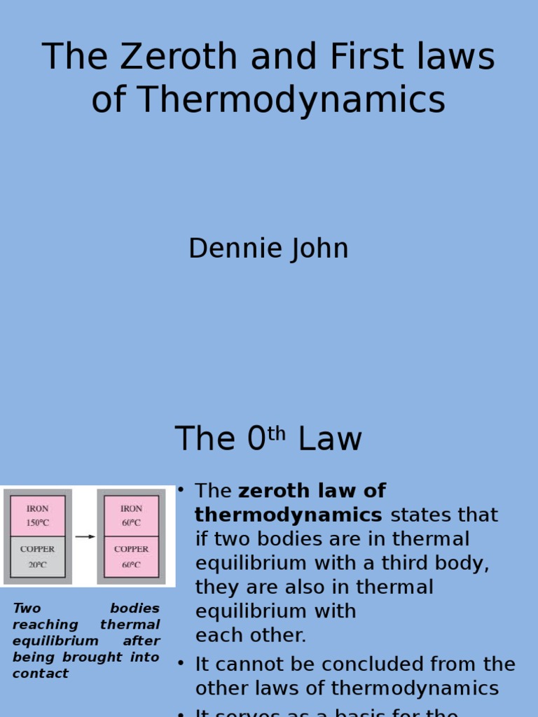 The Zeroth and First Law of Thermodynamics | PDF