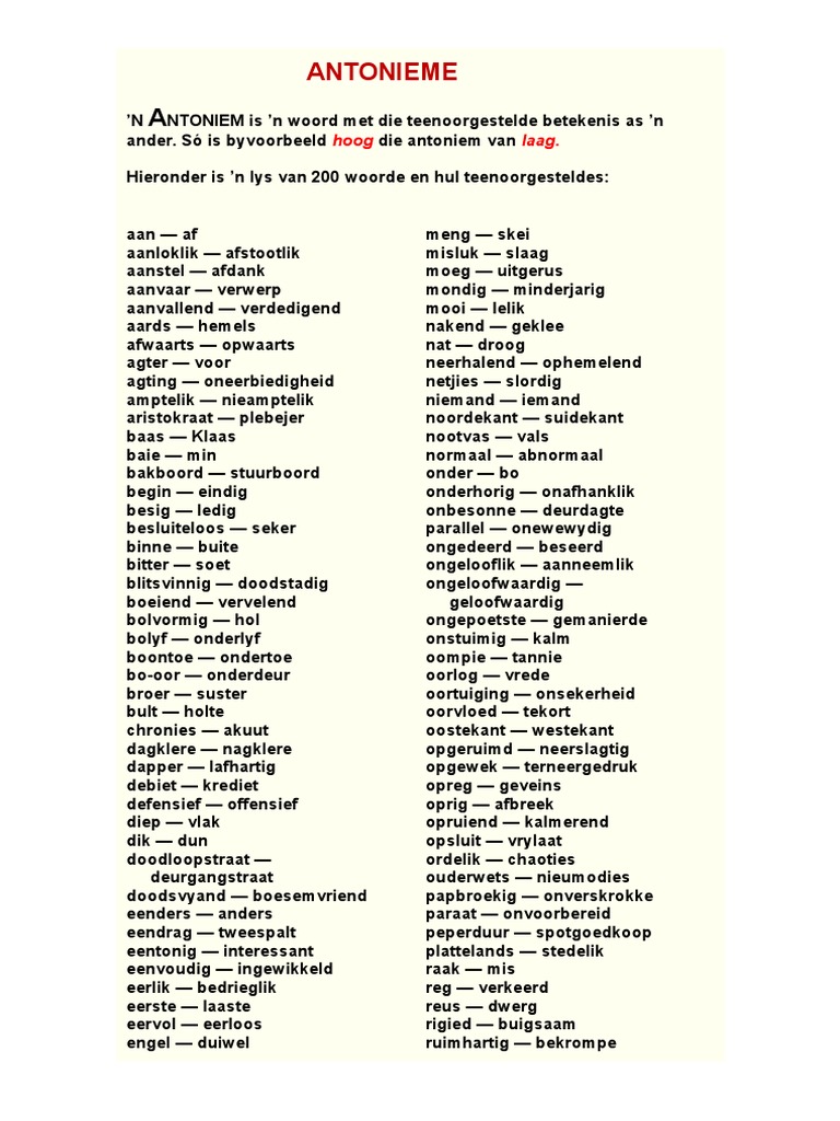 Antonieme | PDF