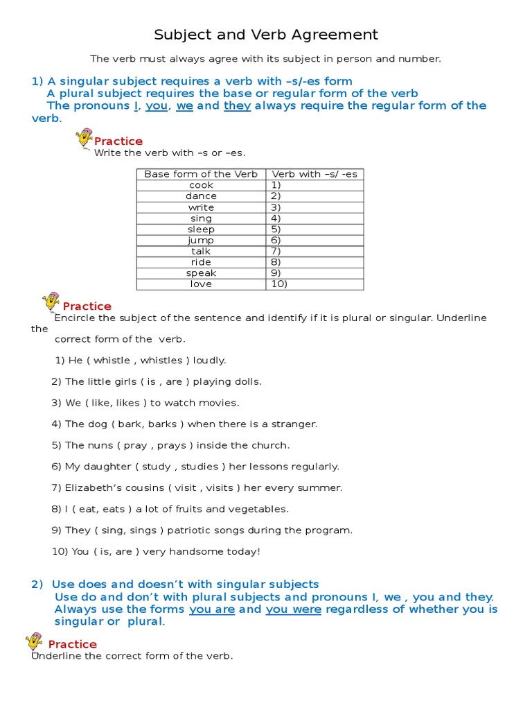 Subject and Verb Agreement | Download Free PDF | Grammatical Number ...