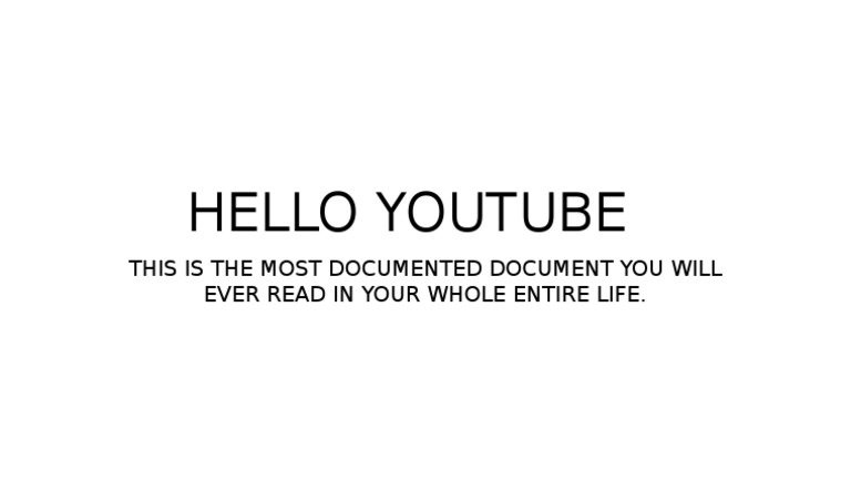 Hello YOUTUBE | PDF
