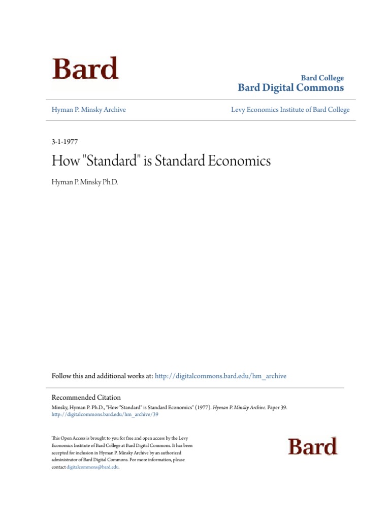 How "Standard" Is Standard Economics: Bard Digital Commons | PDF