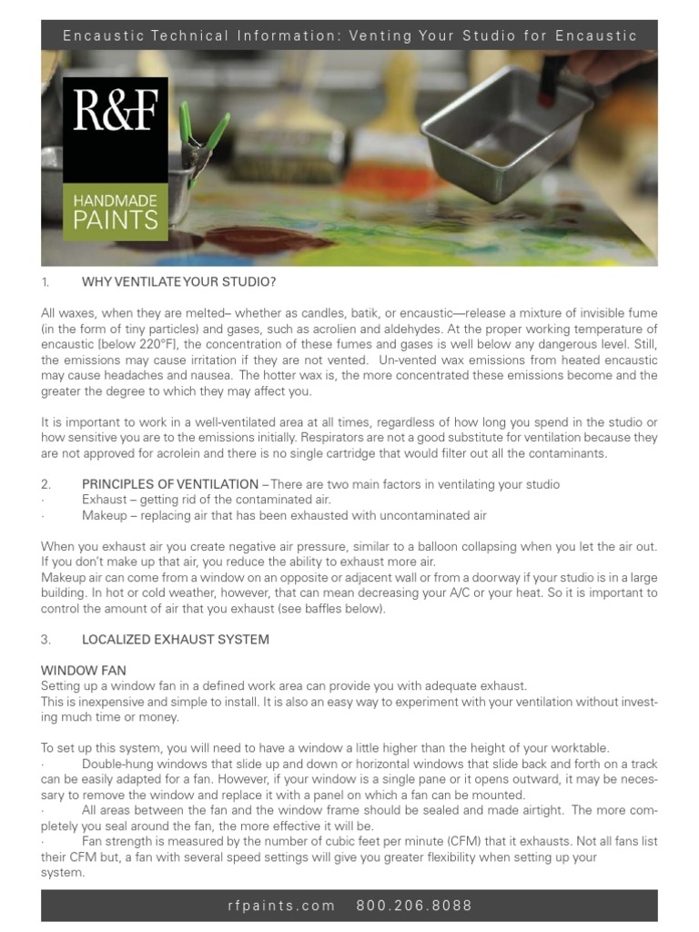 Encaustic Technical Information: Venting Your Studio For Encaustic | PDF