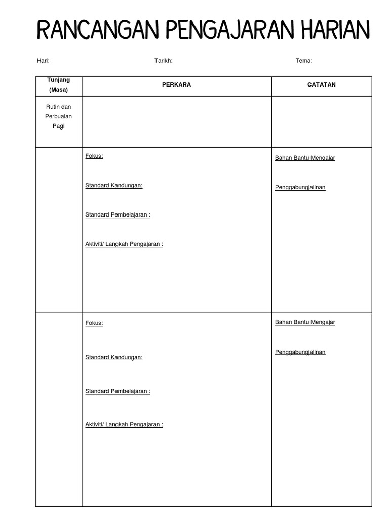 RPH Template I | PDF