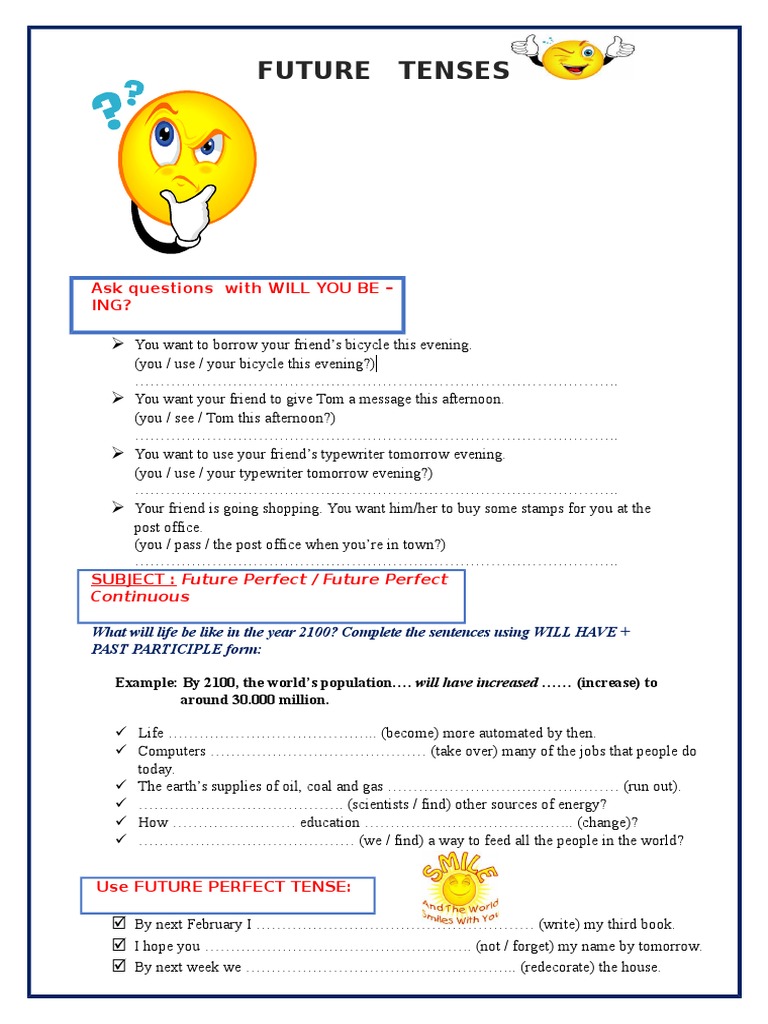 Future Tenses | PDF | Perfect (Grammar) | Style (Fiction)