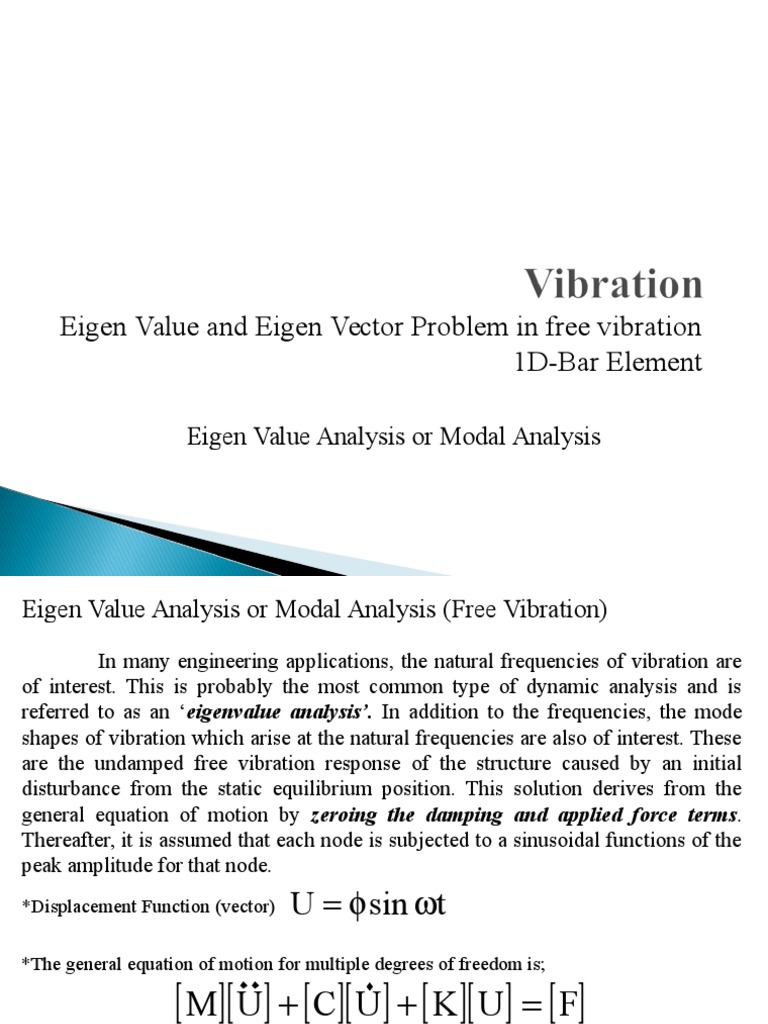 Free Vibration | PDF | Eigenvalues And Eigenvectors | Linear Algebra