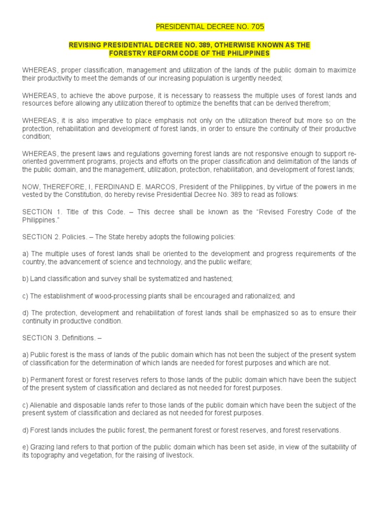 PD705 RA 8550 and RA 10654 | Forestry | Forests