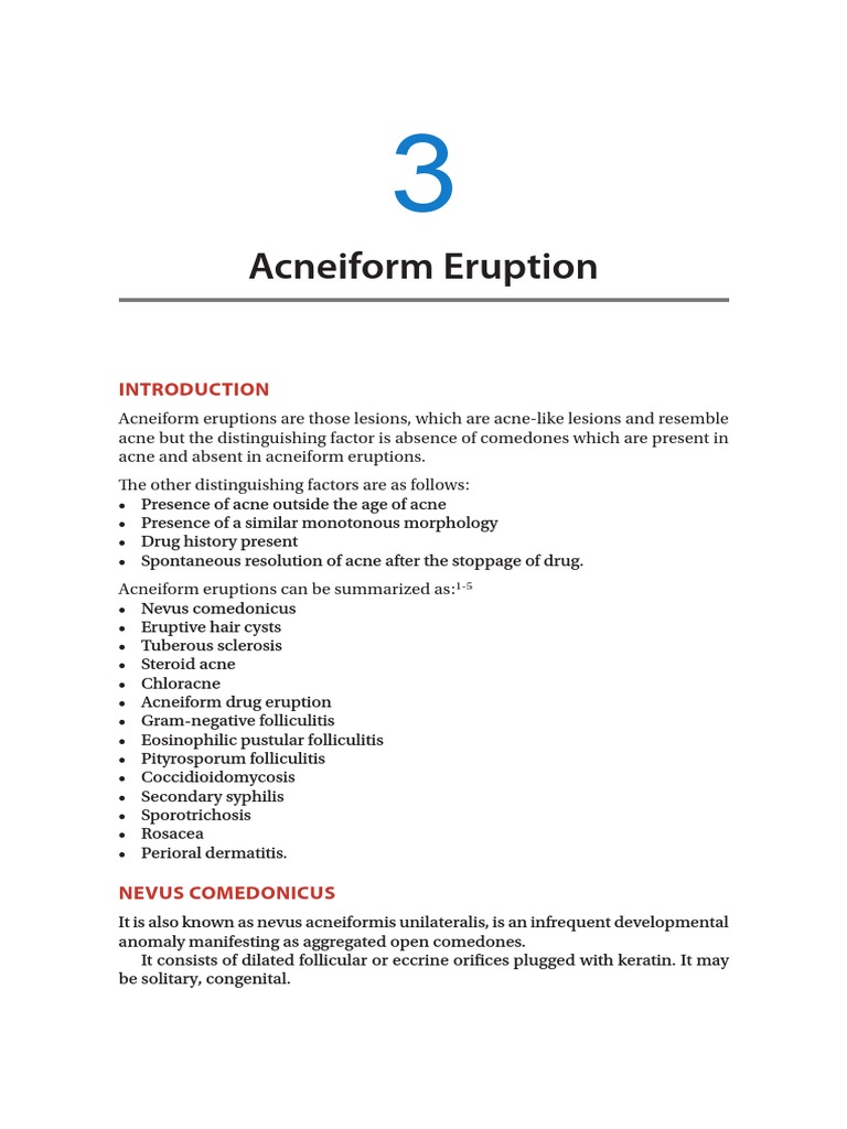 Chapter-03 Acneiform Eruption | PDF | Acne Vulgaris | Medical Specialties