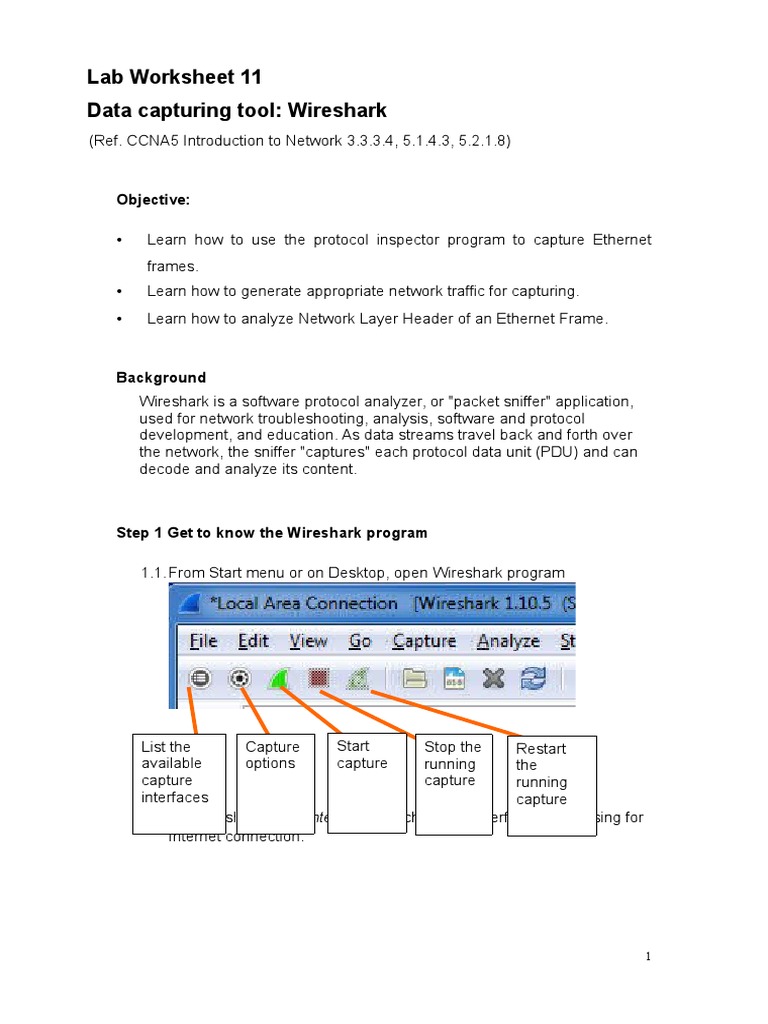 Worksheet11 Wireshark Capture Ethernet Frame | PDF | Ethernet | Communications Protocols
