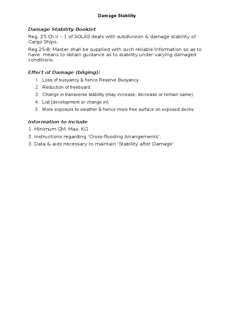 Damage Stability | PDF