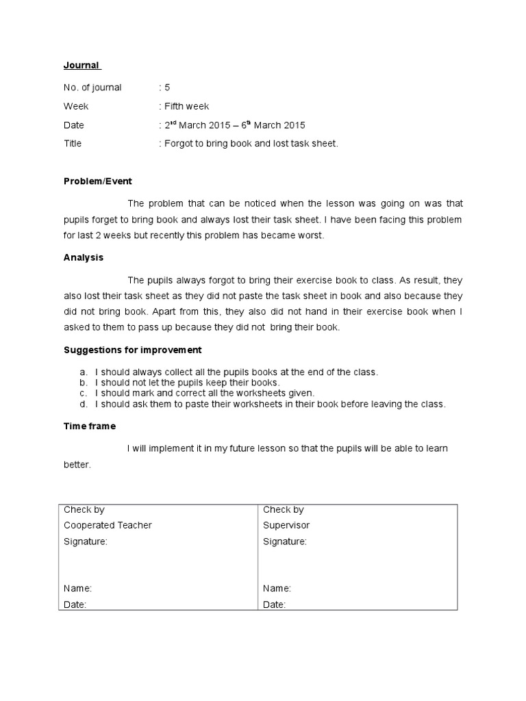 5TH Week Journal | PDF | Self-Improvement