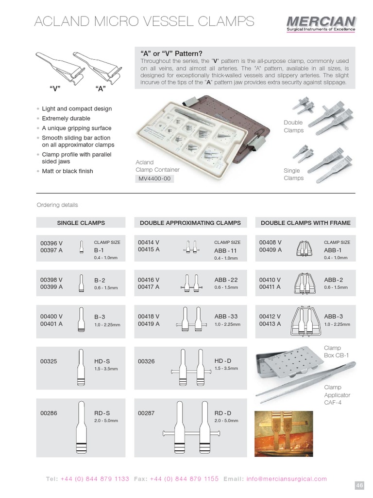 Acland Micro Vessel Clamps Guide | PDF