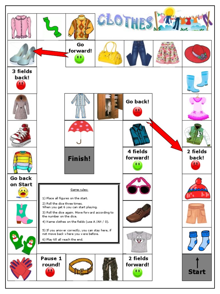Clothes Board Game Instructions | PDF