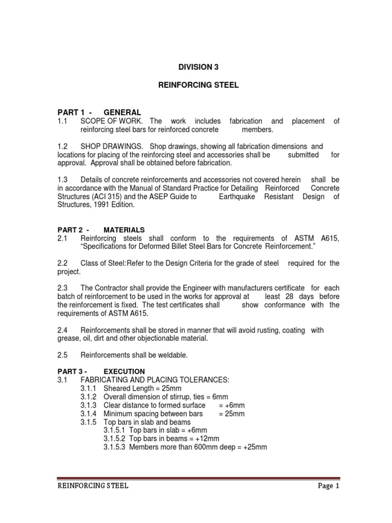 Manual Of Standard Practice For Reinforced Concrete Construction ...