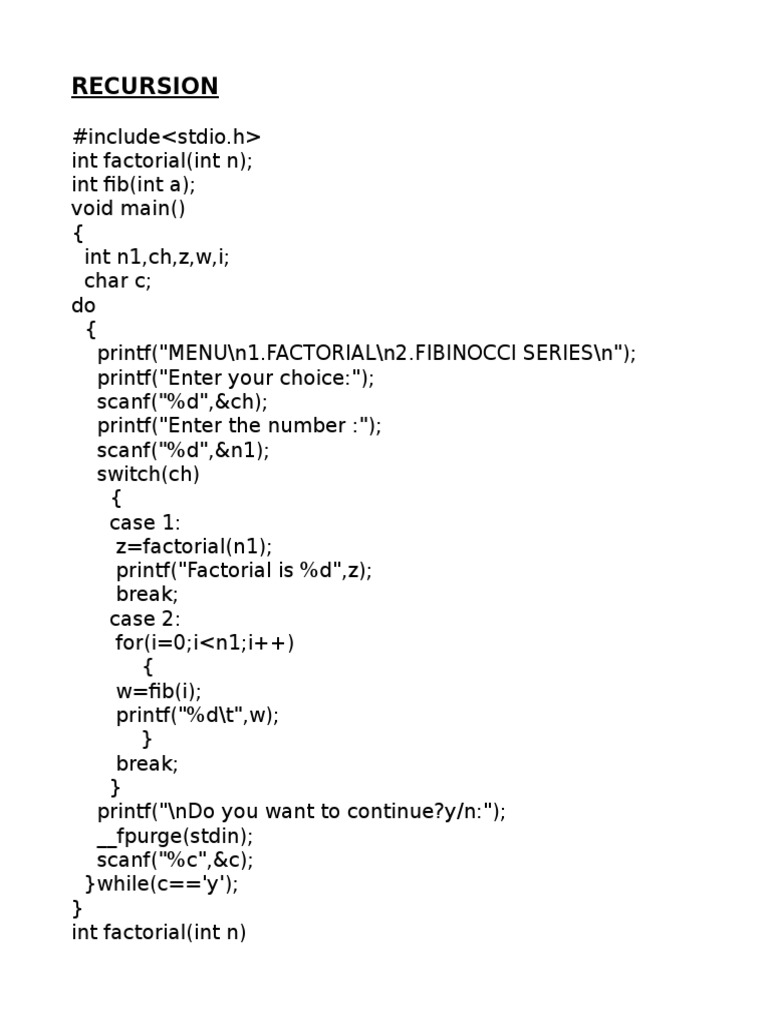 Recursion | PDF | Matrix (Mathematics) | Computer Programming